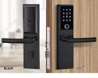 China Bluetooth Fireproof Smart Door Lock Black Silver with Card Code Fingerprint APP WiFi Gross Weight 285Kg Secure Entry System for sale