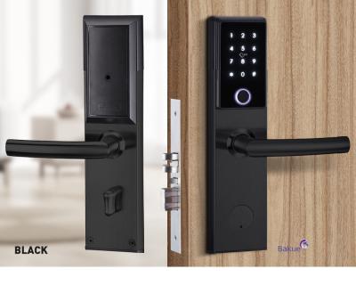 China Bluetooth Fireproof Smart Door Lock Black Silver with Card Code Fingerprint APP WiFi Gross Weight 285Kg Secure Entry System for sale