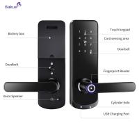 China Fireproof 60min Fits Door Thickness 38 to 50mm 60min Fireproof Smart Door Lock with WiFi eKey APP Remote Control Access Management Device for sale