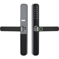 China IP65 Antifreezing Aluminum Frame Fingerprint Glass Door Smart Lock for sale