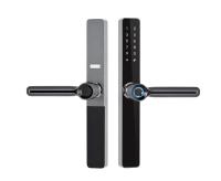 China IP65 Antifreezing Aluminum Frame Fingerprint Glass Door Smart Lock for sale