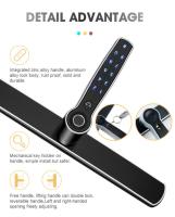 China FPC Fingerprint Lock Sliding Door Lock Bluetooth Zinc Alloy Handle for sale