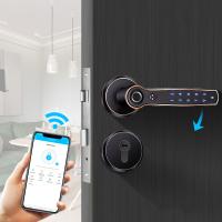 China Double Latches Escutcheon Door Lock Smart Door Lock FPC Finger Print for sale