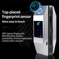 China Zinc Alloy FPC Fingerprint Smart Door Lock Sliding Door Office Sliver Gold for sale