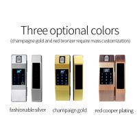 China Zinc Alloy FPC Fingerprint Smart Door Lock Sliding Door Office Sliver Gold for sale