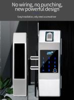 China Zinc Alloy FPC Fingerprint Smart Door Lock Sliding Door Office Sliver Gold for sale