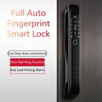 China 4200MAH Lithium Battery Auto Alarm Fingerprint Door Lock Classical Black for sale