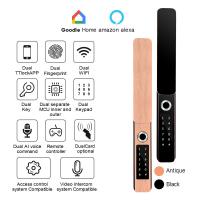 China IP68 Waterproof FPC Fingerprint Smart Door Lock Bluetooth Antique for sale