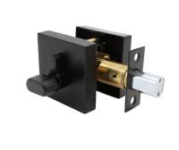China Brass Cylinder Square Deadbolt Lock Matte Black SC1 KW1 Tooth Type for sale