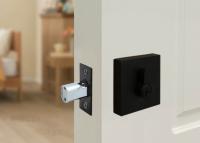 China Brass Cylinder Square Deadbolt Lock Matte Black SC1 KW1 Tooth Type for sale