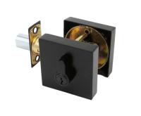 China Brass Cylinder Square Deadbolt Lock Matte Black SC1 KW1 Tooth Type for sale