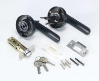 China Matte Black Tubular Handle Lock Zinc Alloy Handle Brass Cylinder for sale