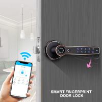 China TTlock Fingerprint Bluetooth Smart Lock Keyless Zinc Alloy Handle for sale