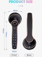 China TTlock Fingerprint Bluetooth Smart Lock Keyless Zinc Alloy Handle for sale
