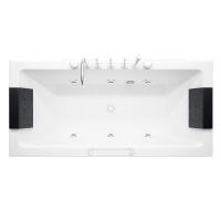 China Smart Constant Temperature Square Acrylic Bathtub With Pillow for sale