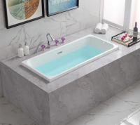 China Built In Installation No Burr Square White Acrylic Bathtub OEM for sale