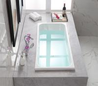 China Built In Installation No Burr Square White Acrylic Bathtub OEM for sale