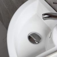 China Small Triangle Wall Mount Corner Ceramic Art Basin With Overflow Hole for sale