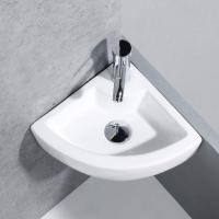 China Small Triangle Wall Mount Corner Ceramic Art Basin With Overflow Hole for sale