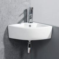China Small Triangle Wall Mount Corner Ceramic Art Basin With Overflow Hole for sale