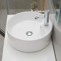 China Impact Resistant Above Counter White Porcelain Wash Basin For Bathroom for sale