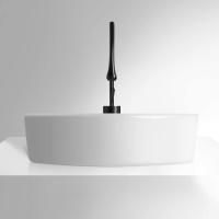China Round White Ceramic Above Counter Bathroom Vessel Sink for sale