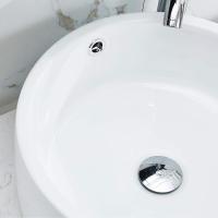 China Round White Ceramic Above Counter Bathroom Vessel Sink for sale