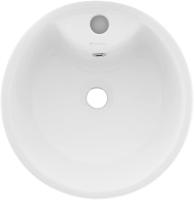 China Glossy White Ceramic Pedestal Bathroom Sinks With Chrome Finish Overflow for sale