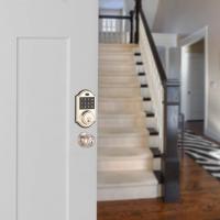 China OEM Bump Proof Electronic Deadbolt Door Lock Matte Black And Chrome for sale