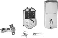China OEM Bump Proof Electronic Deadbolt Door Lock Matte Black And Chrome for sale