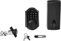 China OEM Bump Proof Electronic Deadbolt Door Lock Matte Black And Chrome for sale