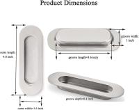 China Recessed Flush Pocket Door Pull Oval Shape With Hidden Screw for sale