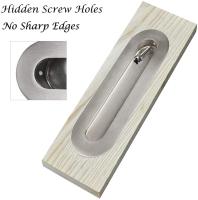 China Recessed Flush Pocket Door Pull Oval Shape With Hidden Screw for sale