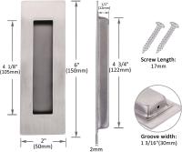 China Satin Nickle Brashed SS304 Closet Door Finger Pull for sale