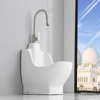 China Ceramic wudumate compact foot bath pull drawing faucet saving space for sale