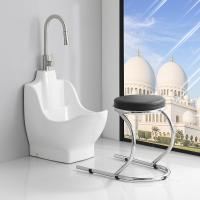 China Ceramic wudumate compact foot bath pull drawing faucet saving space for sale