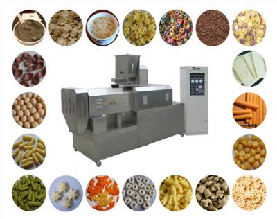 China SS Slanty Snack Bar Dual Screw Extruder Puffed Corn Snack Making Machine for sale