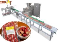 China 100 - 300kg / H Auto Meat Strip Traying System With Two Layers Belts Design for sale