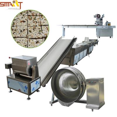 China Full Automatic Cereal Bar / Snack Bar Machine For Puffed Rice Bar Cut for sale