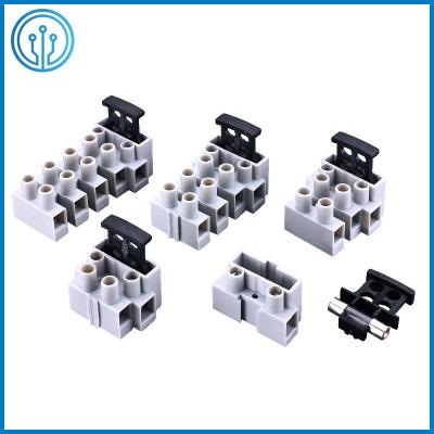 China FT06-4 M3 Screw Terminal In-Line Connector with 6.3A 250V Fuseholder and 32A 450V Terminal Block for sale