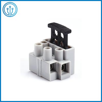 China UL94-V2 Polyamide 66 M3 Screw 2 Pole Fuse Block Terminal FT06-2 32A 450V with 5×20mm Fuse Size for sale