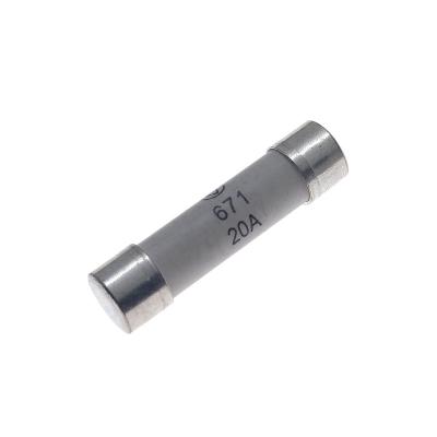 China 6x25mm Ceramic Tube Slow Blow Fuse 20A 75V DC cURus Copper Silver Plated Cap for sale