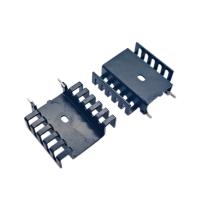 China Custom Black Anodized Board Level Stamped Extrusion Aluminum Heatsink PCB1046 for Fans Thermal Management for sale