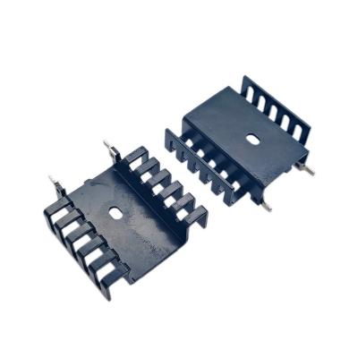 China Custom Black Anodized Board Level Stamped Extrusion Aluminum Heatsink PCB1046 for Fans Thermal Management for sale