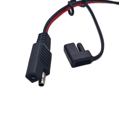China SAE Male to Male Cable Connector 30cm 12AWG-18AWG with Weatherproof Socket and Dust Cap for sale