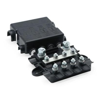 China Mega Midi 5 Way High Load Fuse Holder Power Distribution Box 48V DC 500A Max with Cover for Automotive for sale