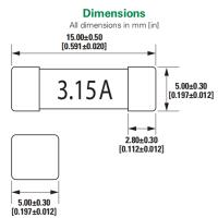 China NANO2 Time Lag SMD Chip Fuse 5x15mm 1A to 6.3A 250V 277V Square Ceramic Tube for sale