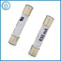 China 1000V Fast Acting Ceramic Tube Fuse 6.35x32mm 1A Nickel Plated Brass Cap for sale