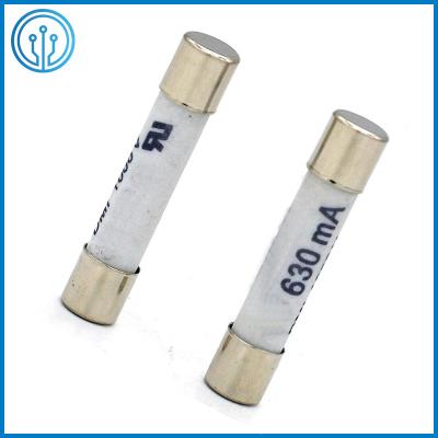 China 1000V Fast Acting Ceramic Tube Fuse 6.35x32mm 1A Nickel Plated Brass Cap for sale