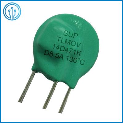 China TLMOV 14D 20D 25D Disc Metal Oxide Varistor with Thermal Link 136°C - 5A/10A/16A Surge Protection up to 20kA for sale